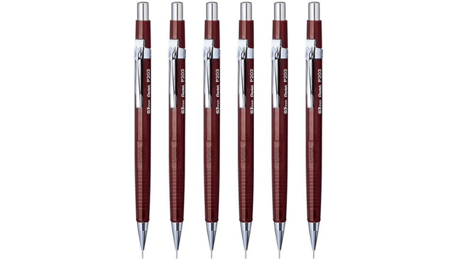 Pentel Pack of 6 P203 Mechanical Drafting Pencil 0.03cm Pacer Premium ...