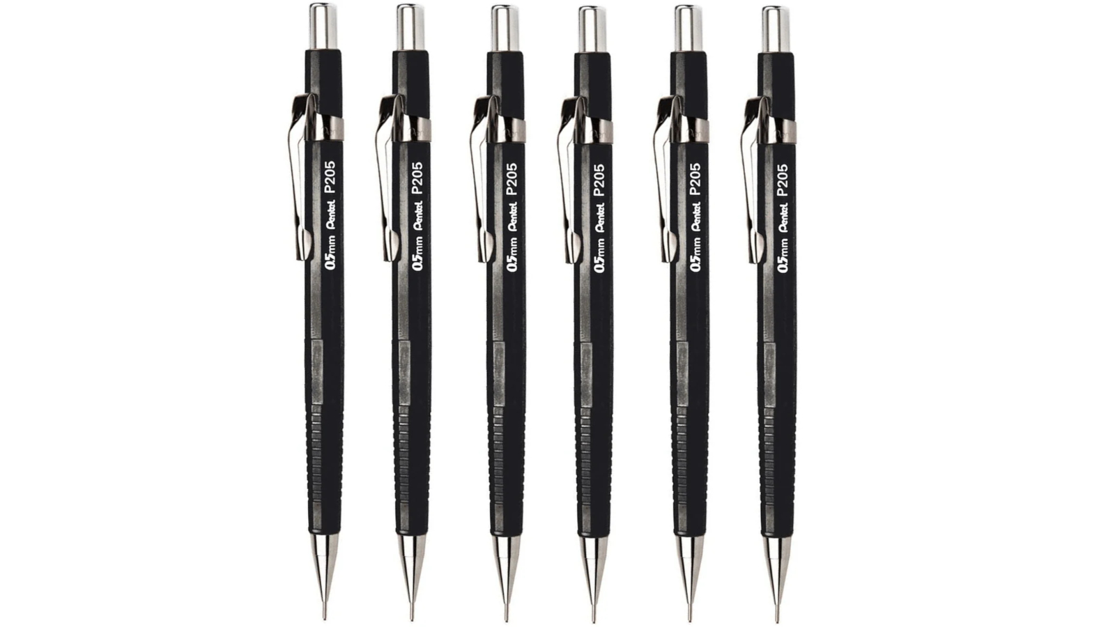Pentel Pack of 6 P205 Mechanical Drafting Pencil 0.05cm Pacer Metal Tip ...