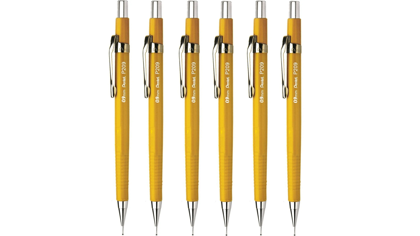 Pentel Pack of 6 P209 Mechanical Drafting Pencil 0.09cm Pacer Metal Tip ...