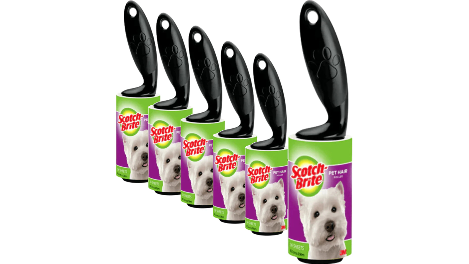 Scotch Brite 56-Sheet Lint Pet Hair Roller Remover - Pack of 6 | Harvey ...