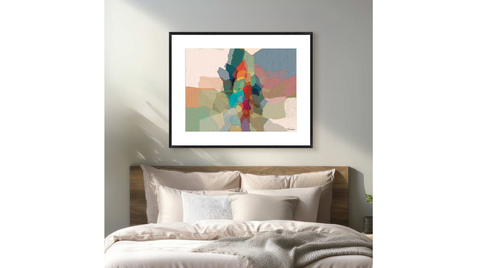 La Grolla Cascade III Black Frame Wall Art - 84 x 69cm | Harvey Norman