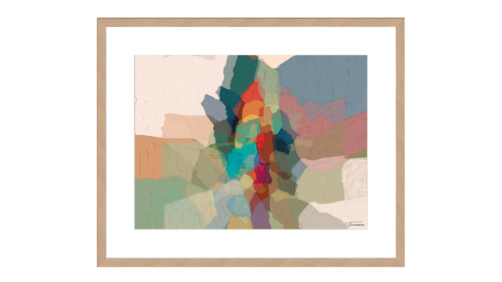 La Grolla Cascade III Natural Frame Wall Art - 86 x 71cm | Harvey Norman