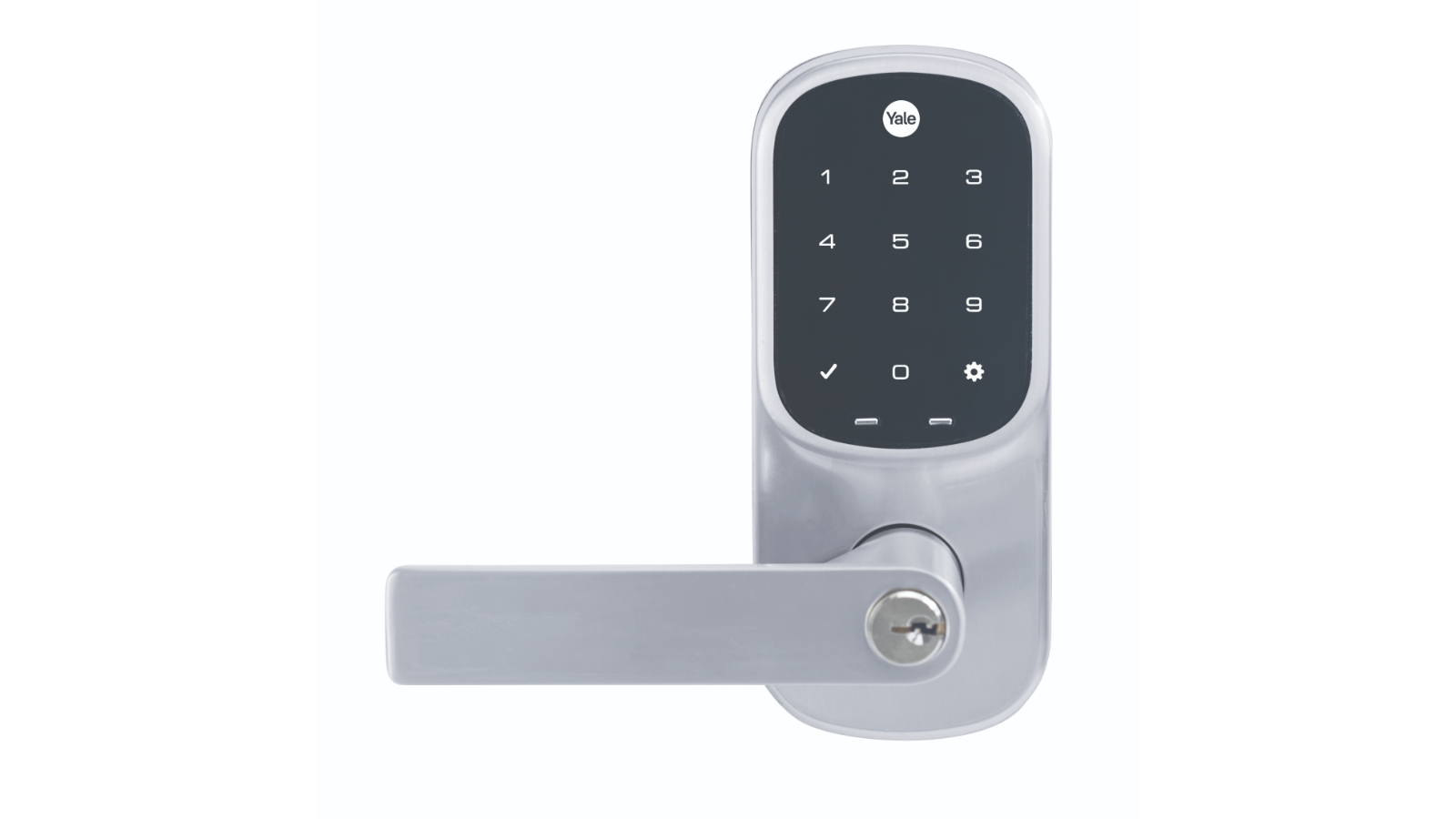 Yale Assure Lever Keyed Lock with Home - Satin Chrome | Harvey Norman