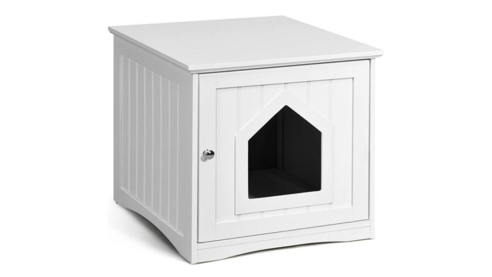 Costway Cat Wooden House Side Table Litter Enclosed Cabinet Furniture ...
