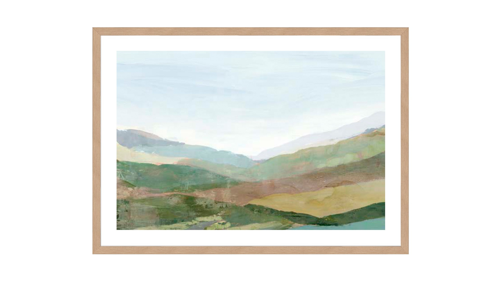 La Grolla Colourful Plains I Natural Frame Wall Art - 106 x 76cm ...