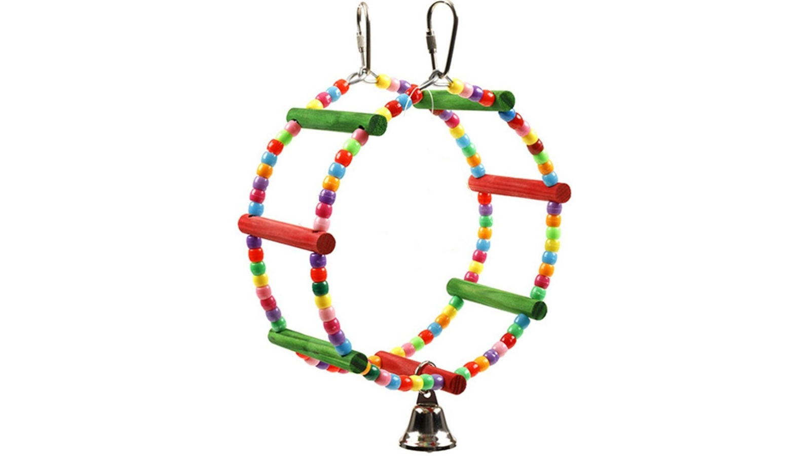 YES4PETS 3 x Hanging Wheel Bird Toy With Bells | Harvey Norman