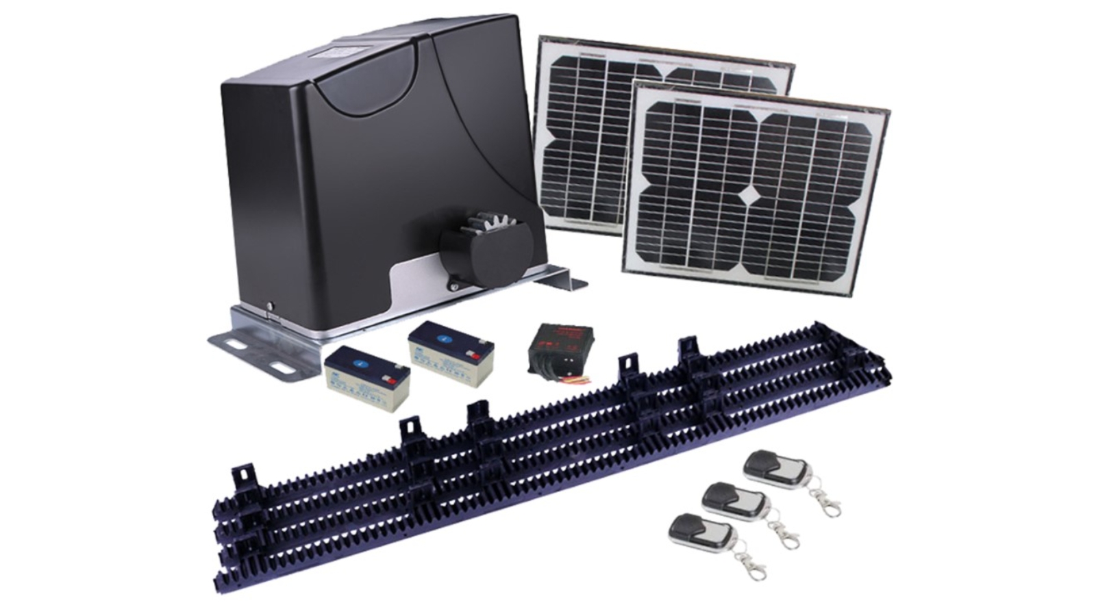 1000KG 20W Slide Gate with Rail - 4 Metre with Solar Battery Backup ...