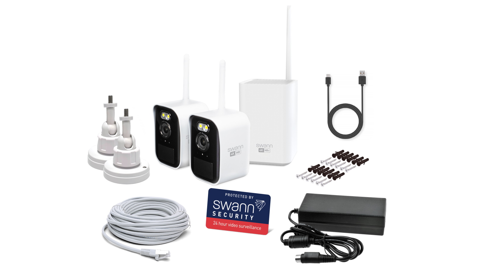 Swann MaxRanger4K 2 Camera Mini Long-Range Wireless Security System ...