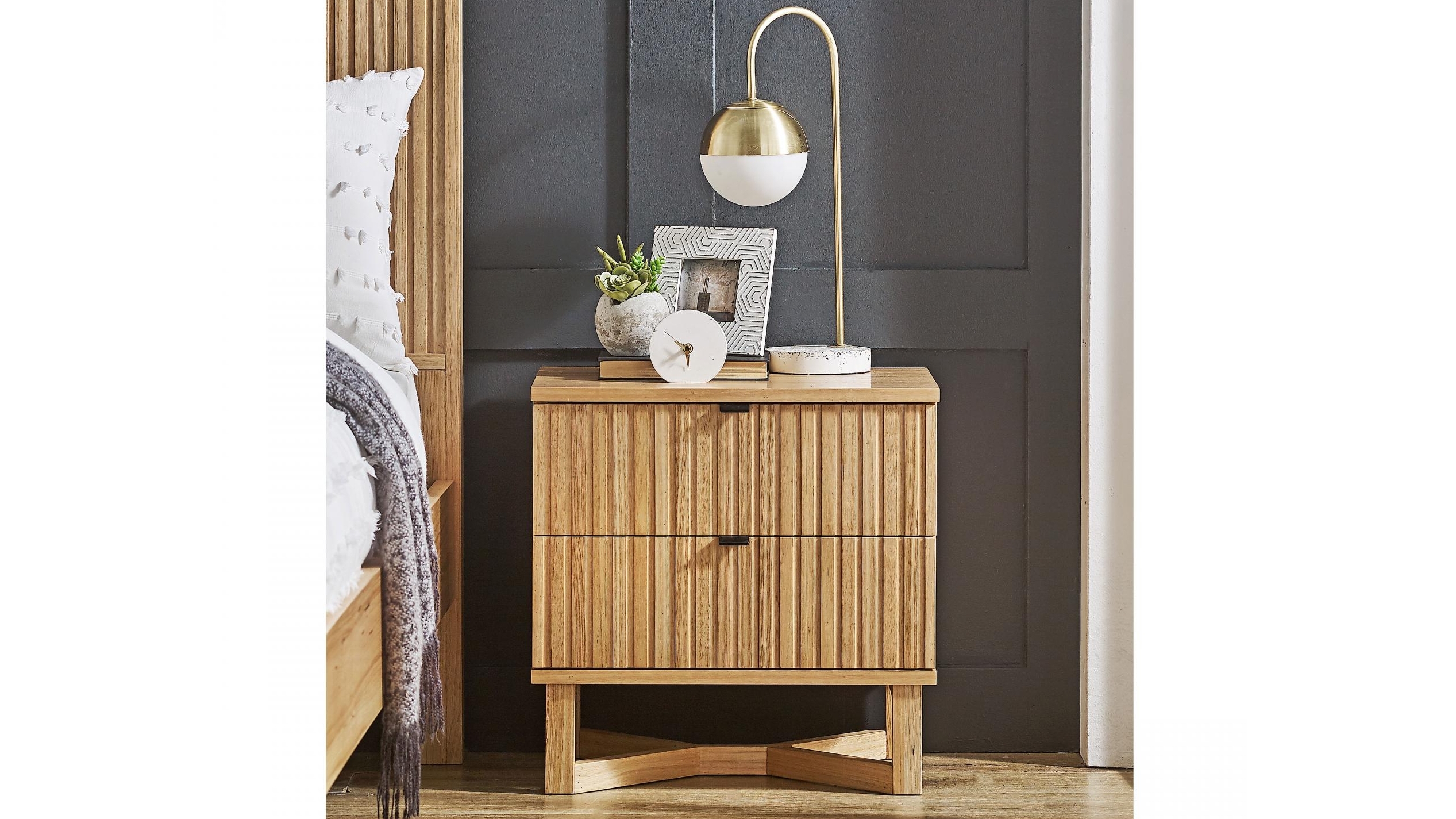 Linden 2-Drawer Bedside Table | Harvey Norman