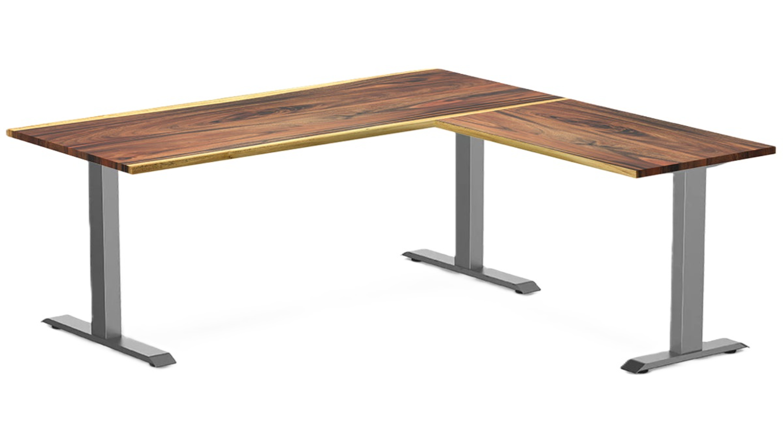 Desky 180 x 75 x 175 x 60cm Zero Saman Hardwood L-Shape Office Desk ...