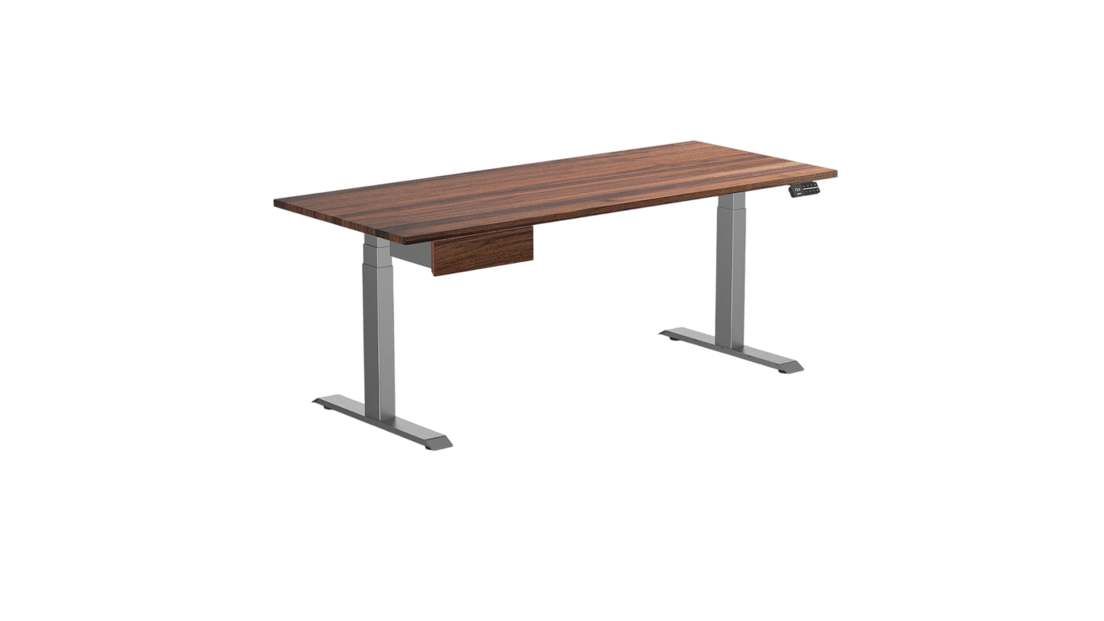 Desky 180 x 75cm Walnut Dual Hardwood Standing Desk with Drawer - Space ...