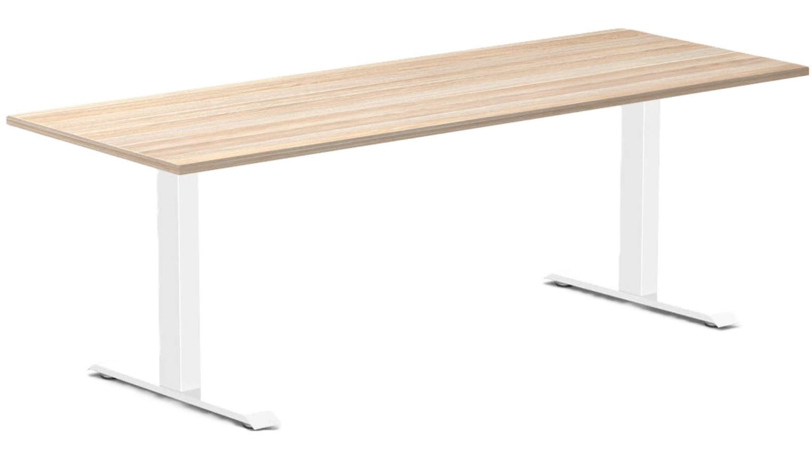 Desky 200 x 75cm Zero Classic Oak Melamine Office Desk - White | Harvey ...