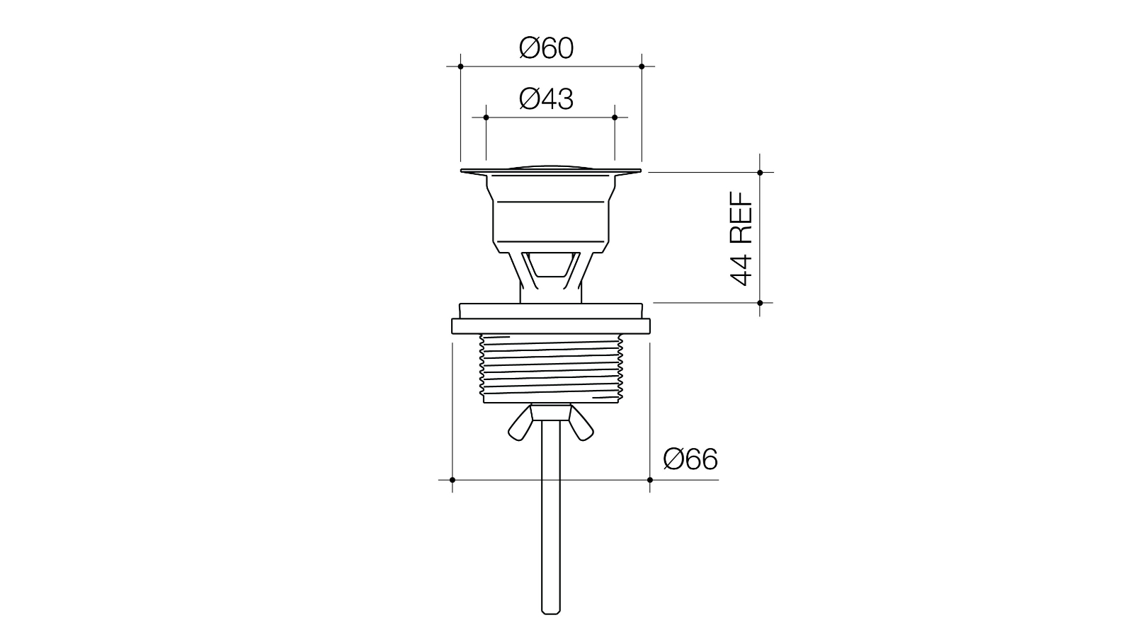 Caroma Pop-Up Plug & Waste - Gunmetal | Harvey Norman