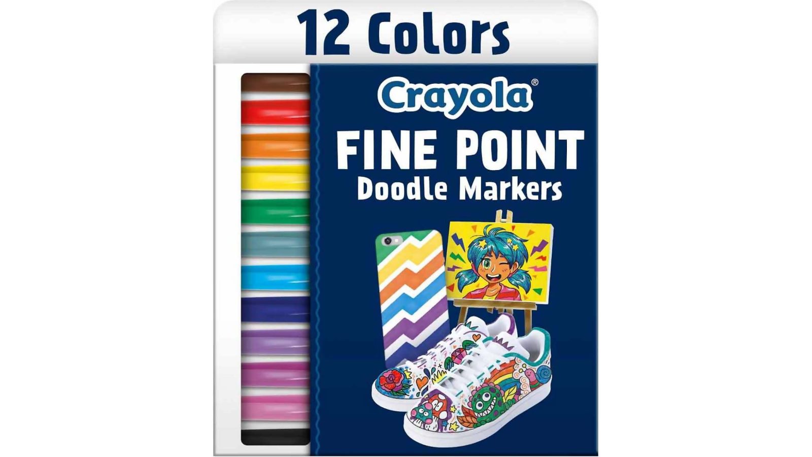 Crayola Doodle & Draw Fine Point Doodle Marker - 12 Pack | Harvey Norman