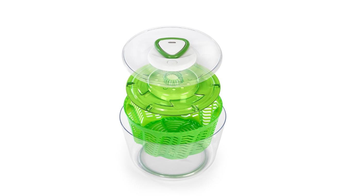 Zyliss Easy Spin 2 Piece Large Green Durable Salad Spinner | Harvey Norman