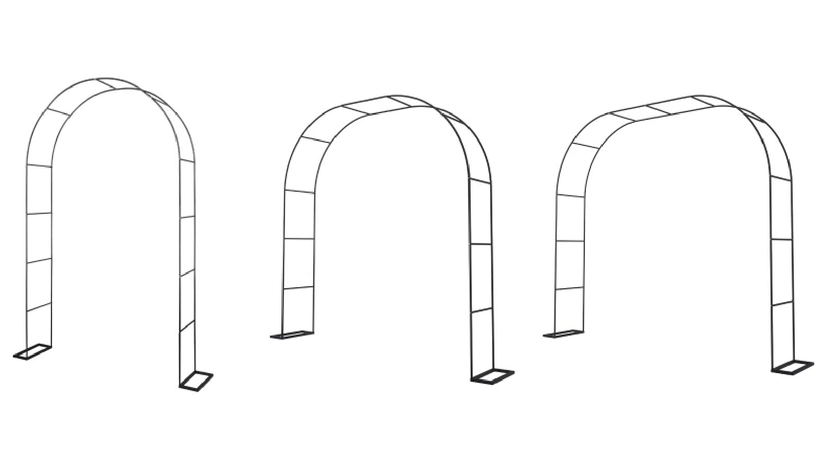 Garden Arches 200-240cm Adjustable Height Trellis Archway with Stand ...