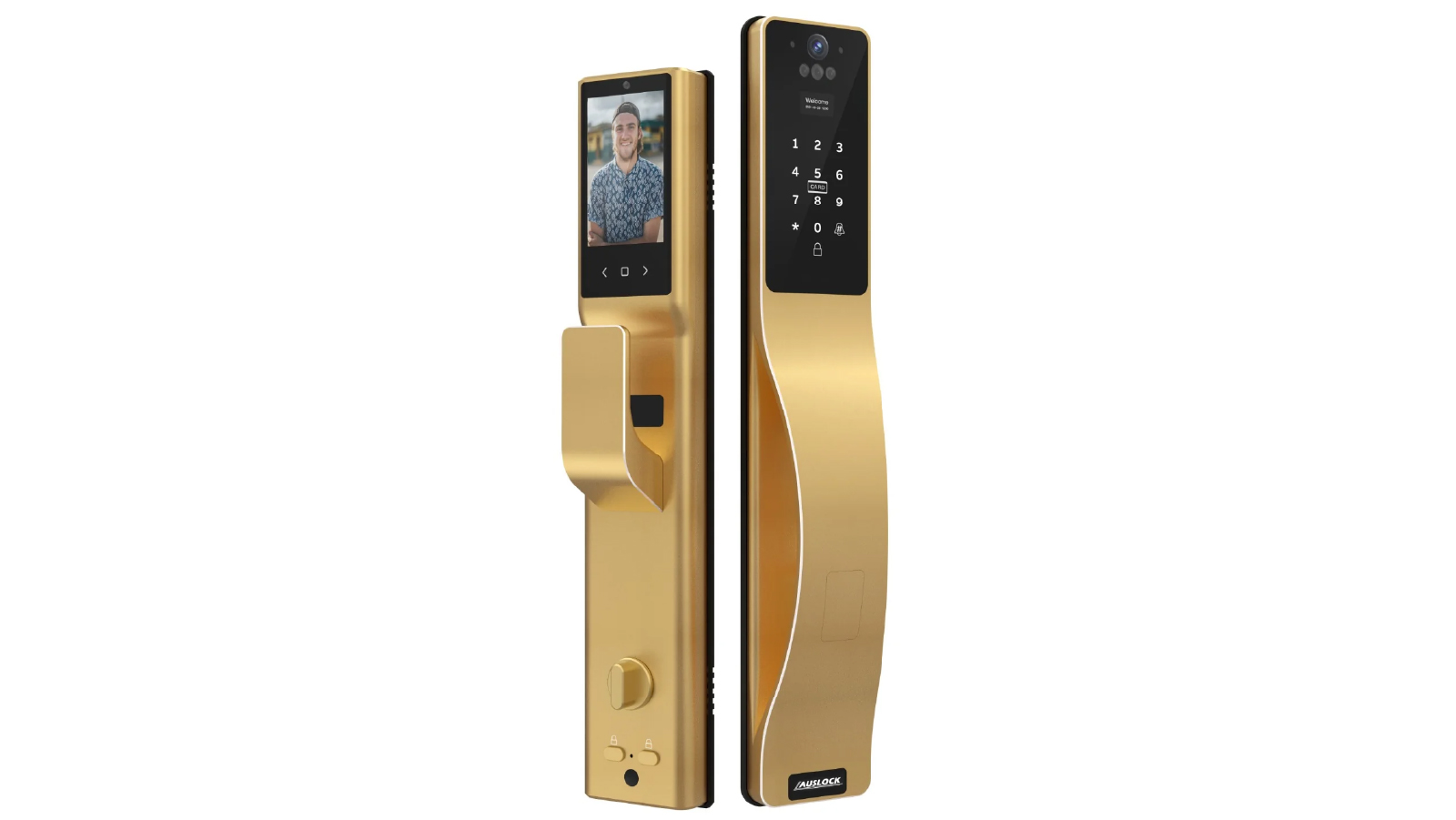Auslock Space Alloy Edition Smart Push Pull Lock - Gold | Harvey Norman