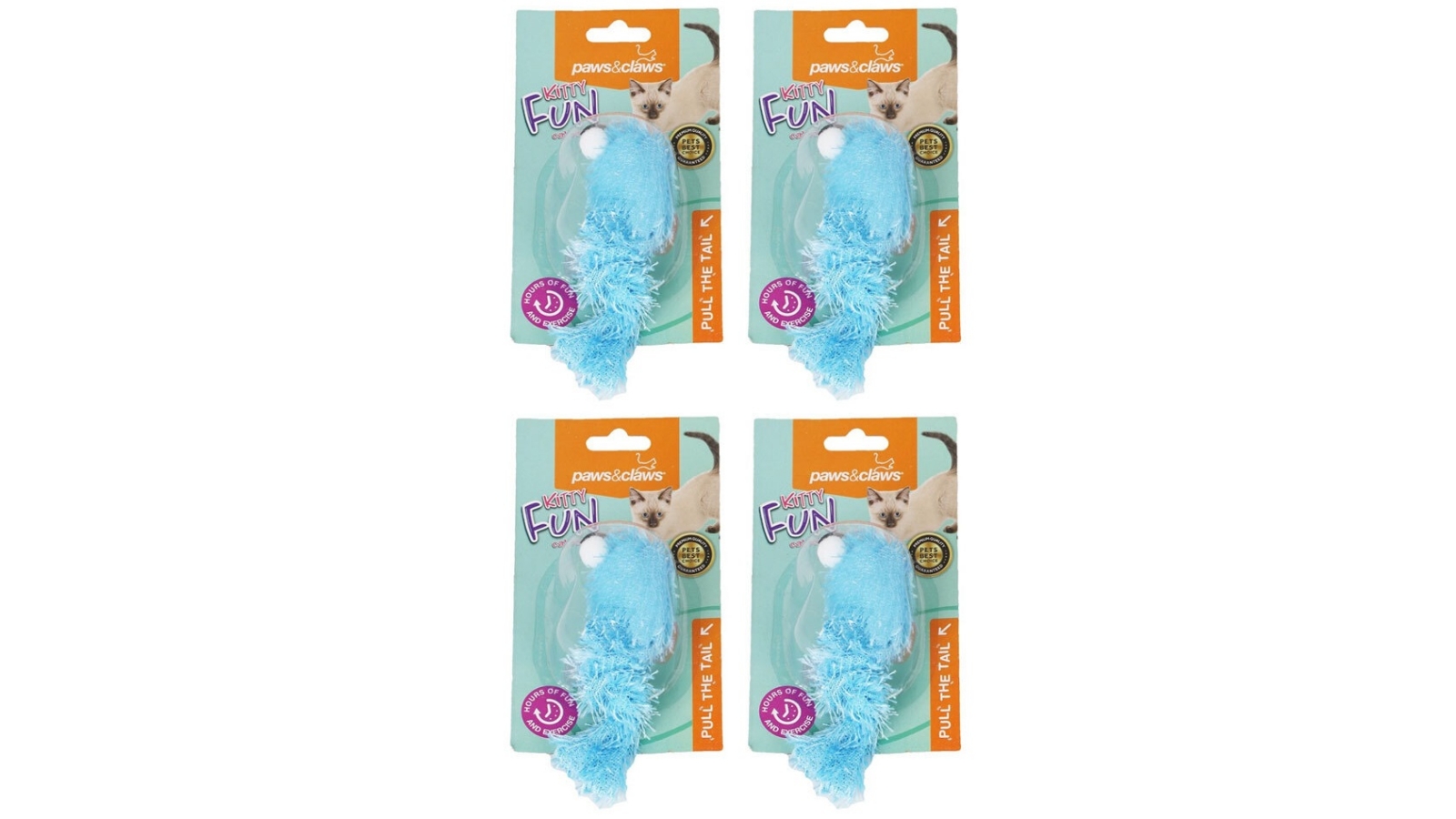 Paws and Claws Assorted Mouse Cat Toy - Pack of 4 | Harvey Norman