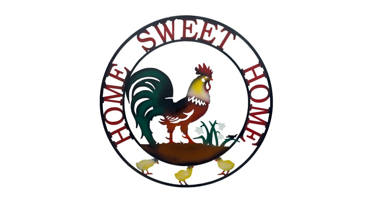 Willow and Silk Laser-cut Rooster Home Sweet Home Wall Art - 60 x 0.64 ...