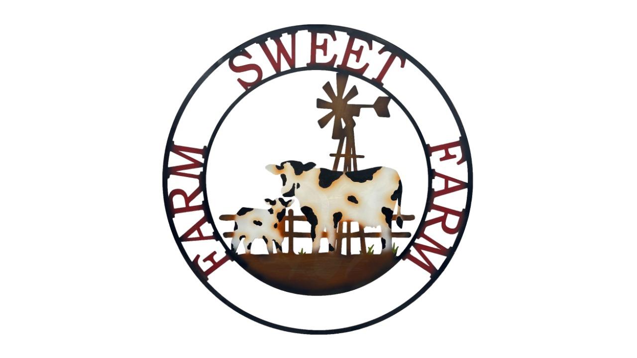 Willow and Silk Laser-cut Cow Farm Sweet Farm Wall Art - 60 x 0.64 x ...