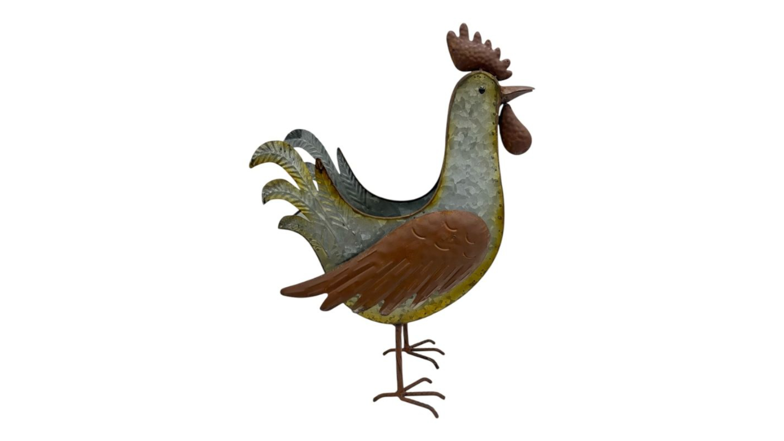 Willow and Silk Distress Finish Rooster Planter - 30 x 14 x 39.5cm ...