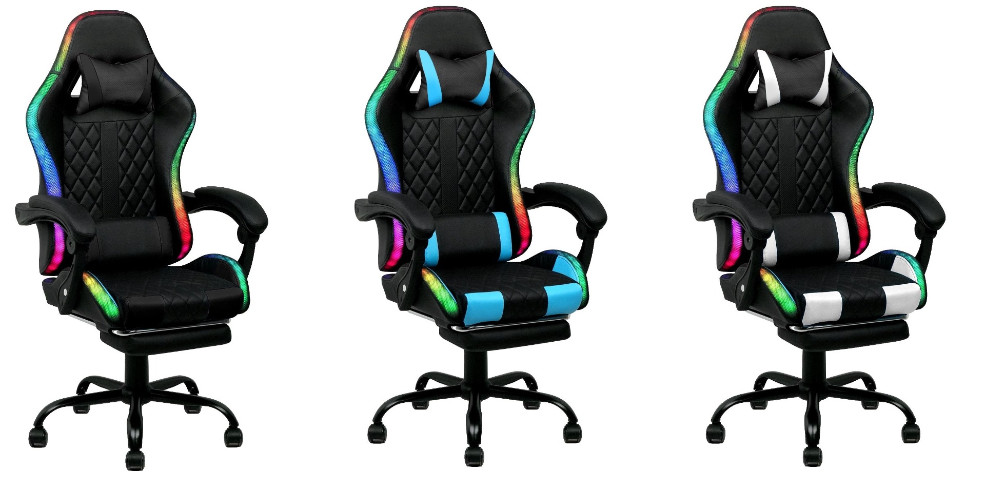 Advwin RGB LED Massage Ergonomic Executive Office Gaming Chair | Harvey ...