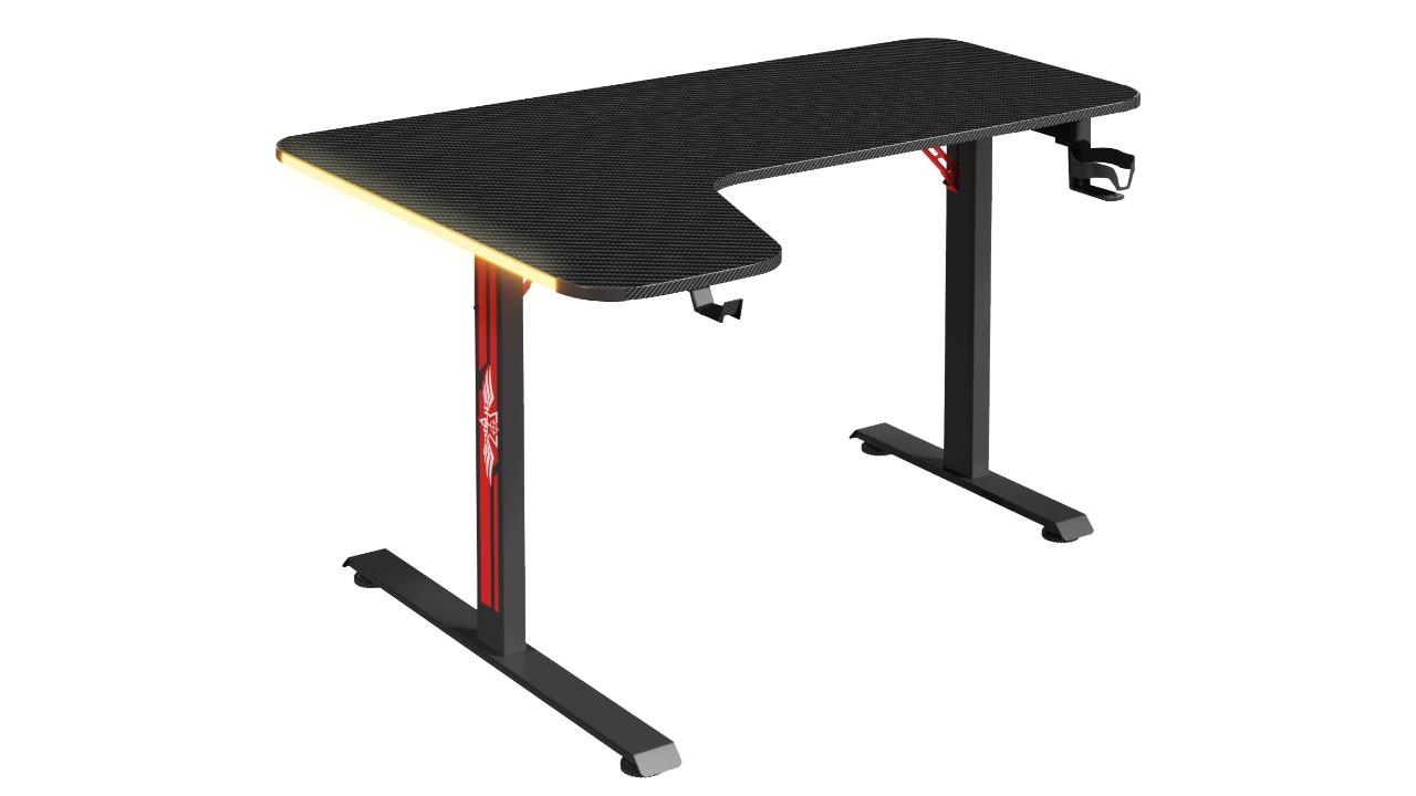 Advwin Black L Shaped RGB LED Corner Gaming Desk - 160cm | Harvey Norman