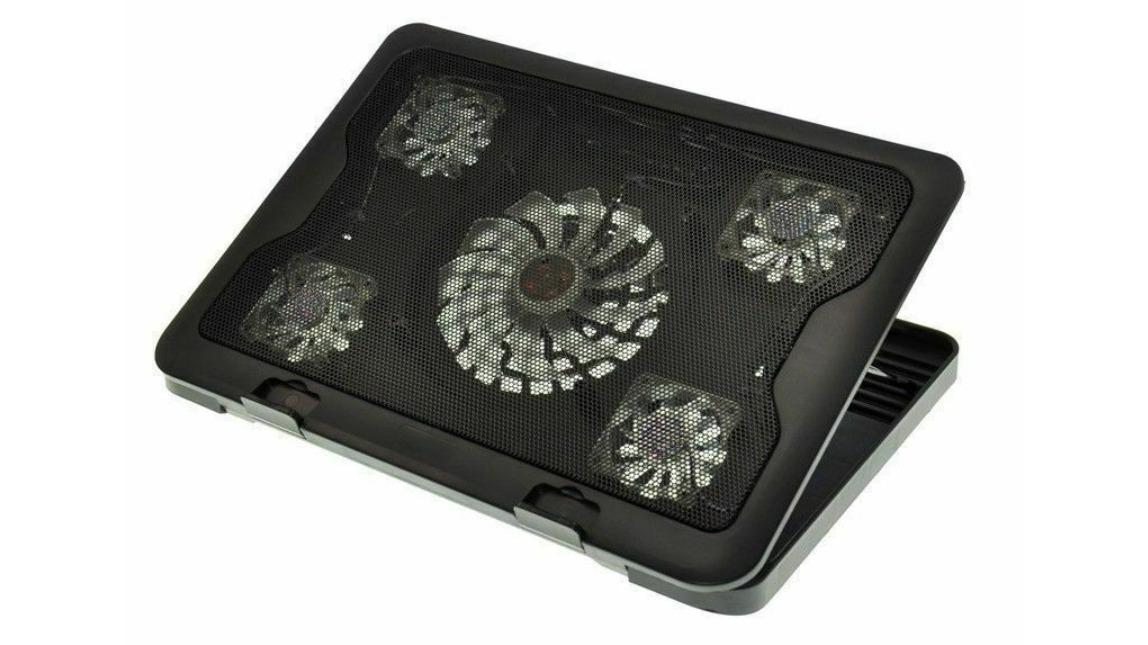 BatteryMate Adjustable Height Laptop Notebook Rapid Cooling Pad 5 Fans ...