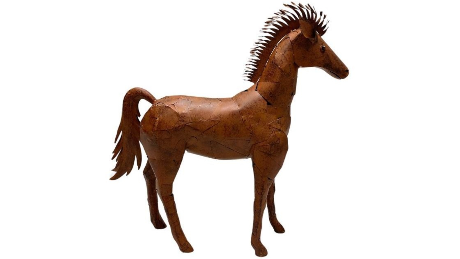 Willow and Silk Metal Rust Horse Statue - 57 x 14.5 x 59cm | Harvey Norman