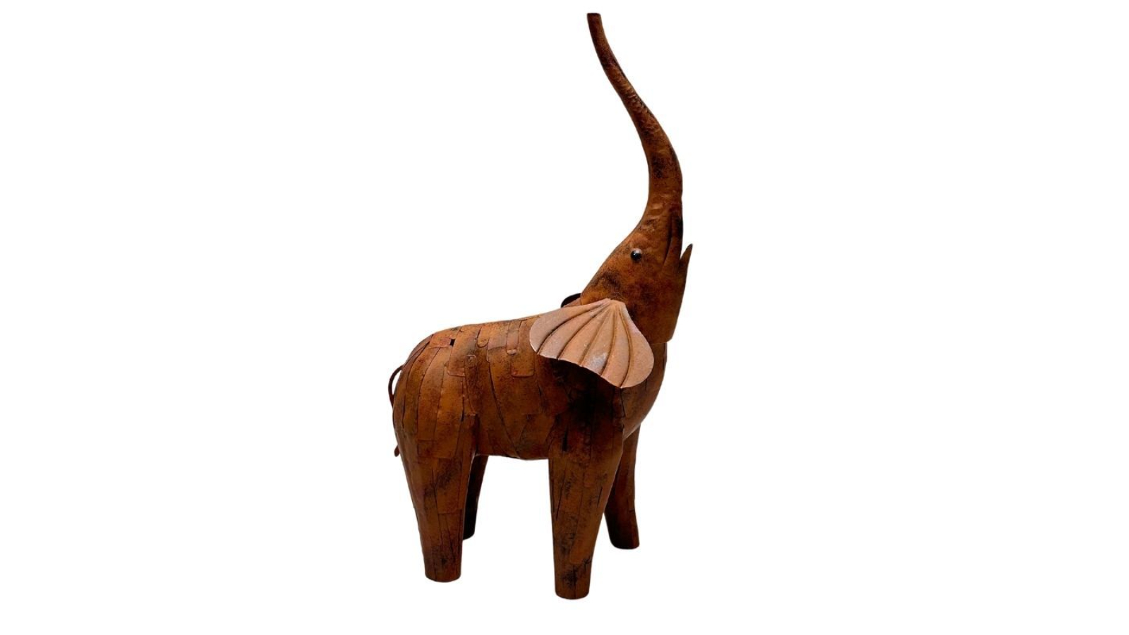 Willow and Silk Metal Rust Elephant Statue - 40.5 x 19 x 67.5cm ...