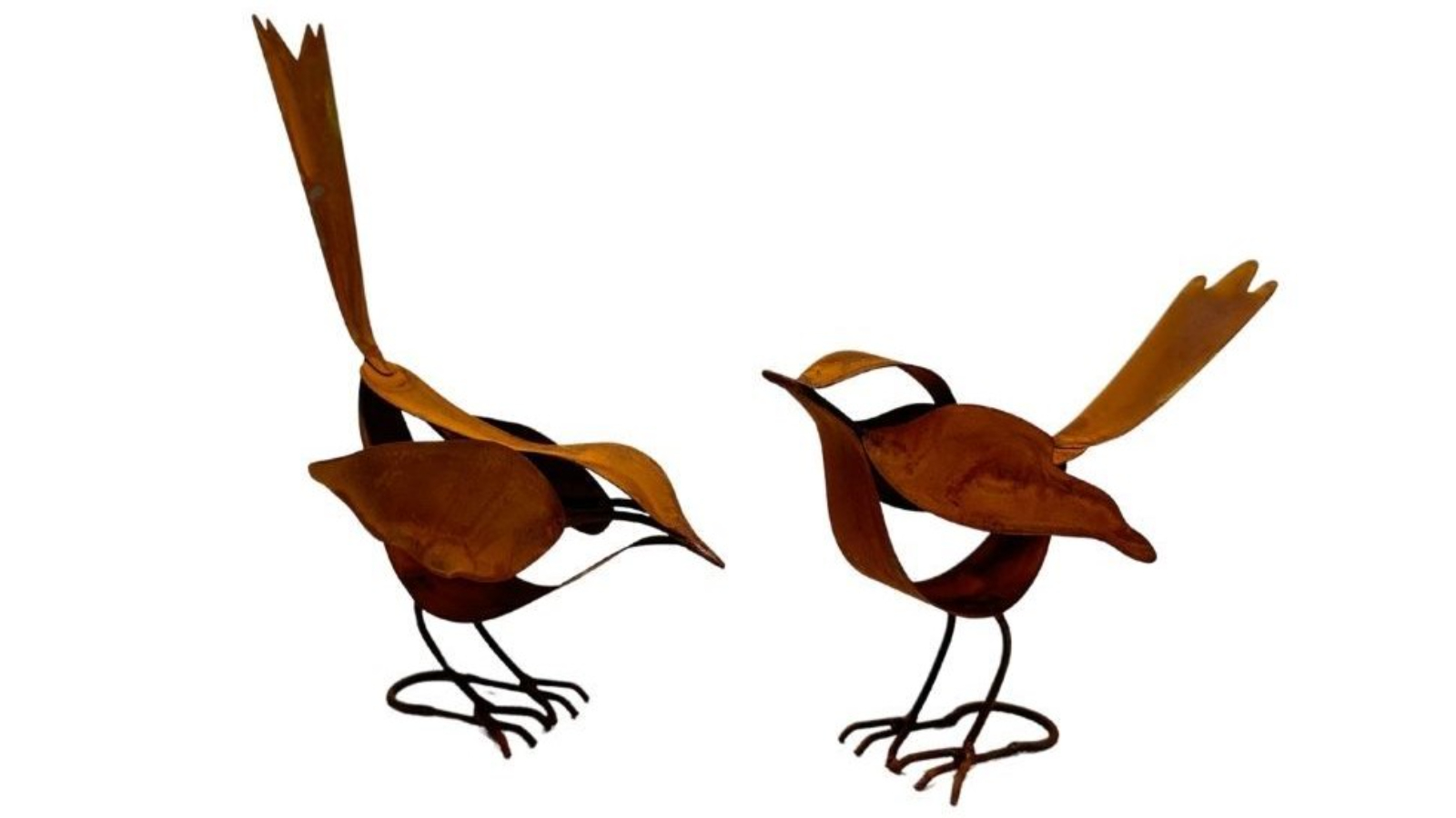 Willow and Silk Set of 2 Rust Decorative Bird - 17 x 8 x 16.5cm ...