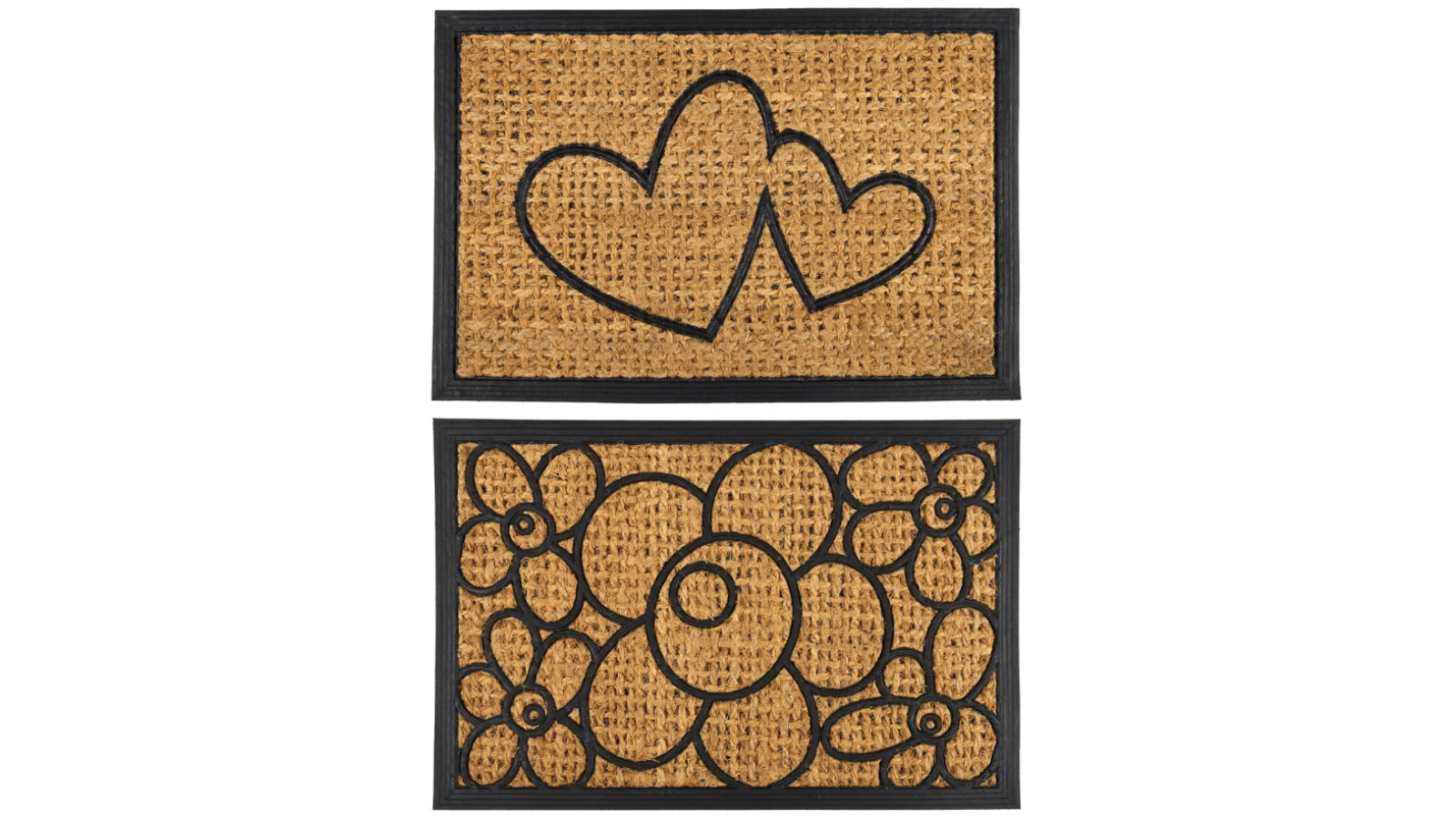 YES4HOMES 2 Piece Front Door Entryway Cursive Mat Coir Floor Mat ...