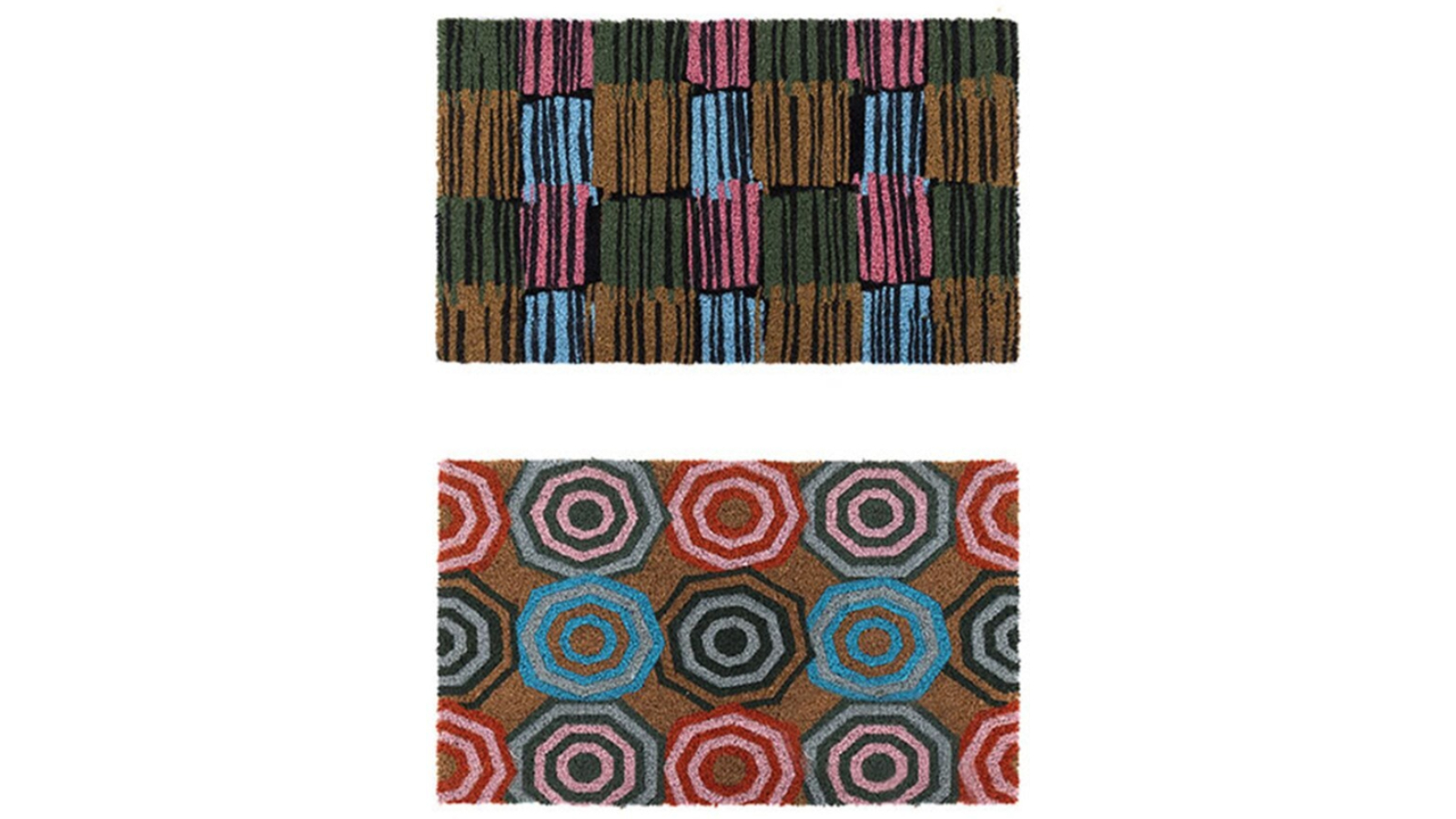 YES4HOMES 2 Piece Outdoor Cursive Natural Coconut Coir Floor Mat ...