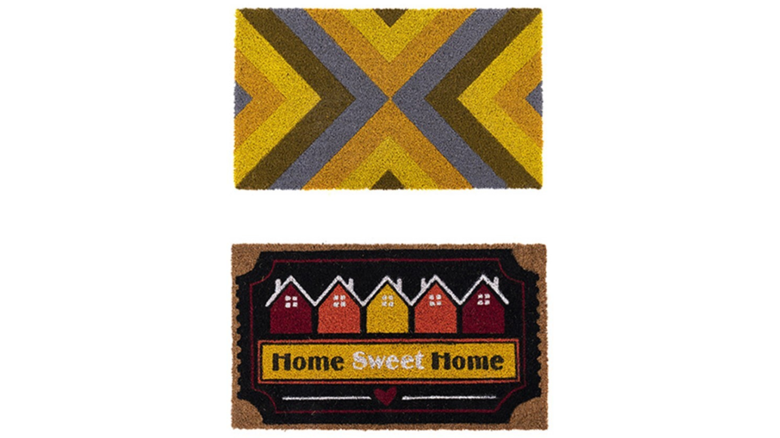 YES4HOMES 2 Piece Front Door Cursive Natural Coconut Coir Floor Mat ...