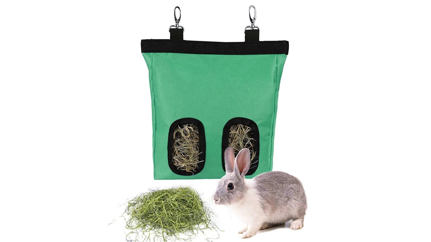HOD Hanging Hay 2 Holes Storage Feeder Bag for Small Animal - Green ...