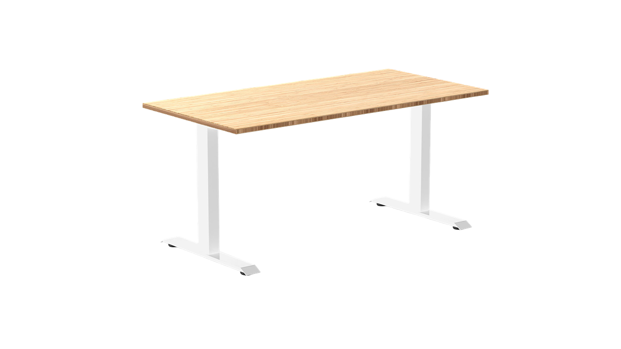 Desky 150 x 75cm Zero Bamboo Office Desk - White | Harvey Norman