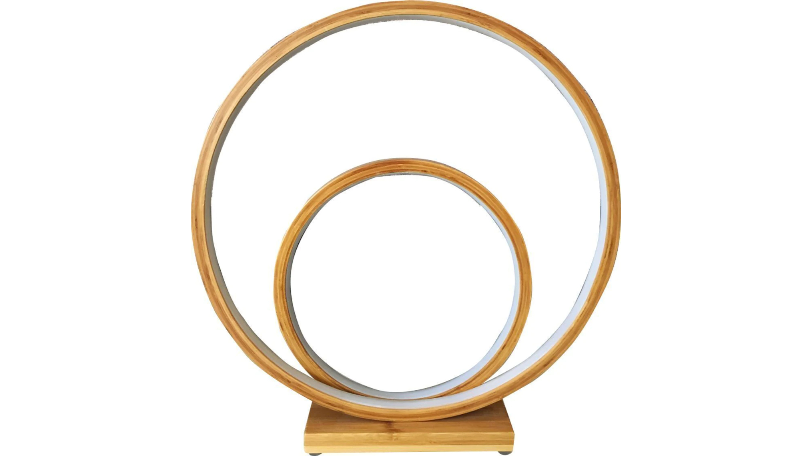 New Oriental Natural Bamboo Double Circle LED Lamp | Harvey Norman