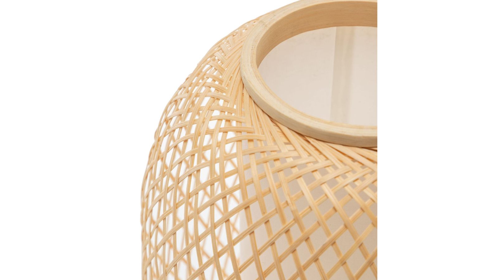 New Oriental Natural Woven Bamboo Oval Lamp | Harvey Norman