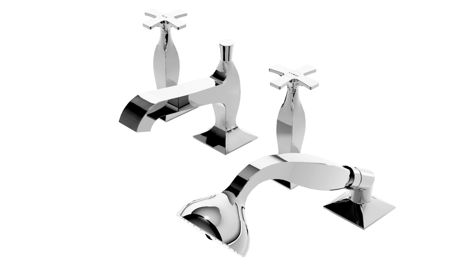 Bellagio Hob Mounted Bath Set with Handshower | Harvey Norman