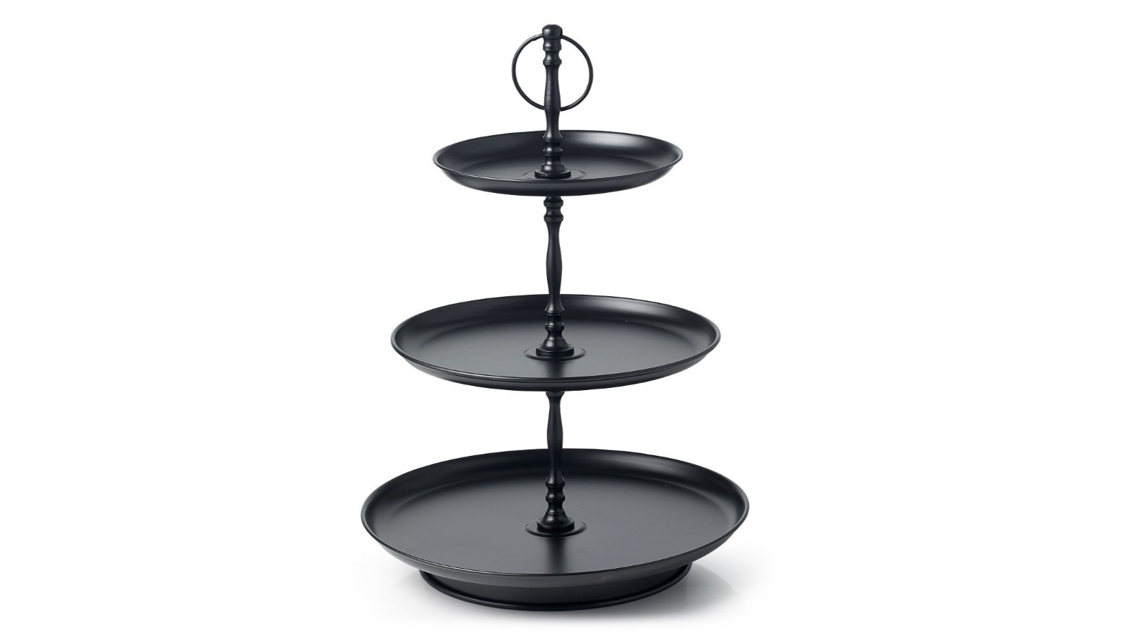 Chef Inox Galvanised Metal 3-Tier Tea Stand - Black | Harvey Norman
