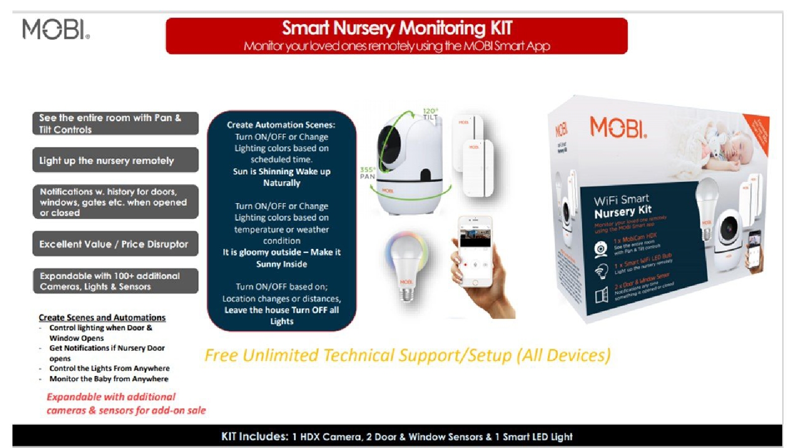 Mobicam Hdx Smart Hd Wifi Plan and Tilt Camera | Harvey Norman