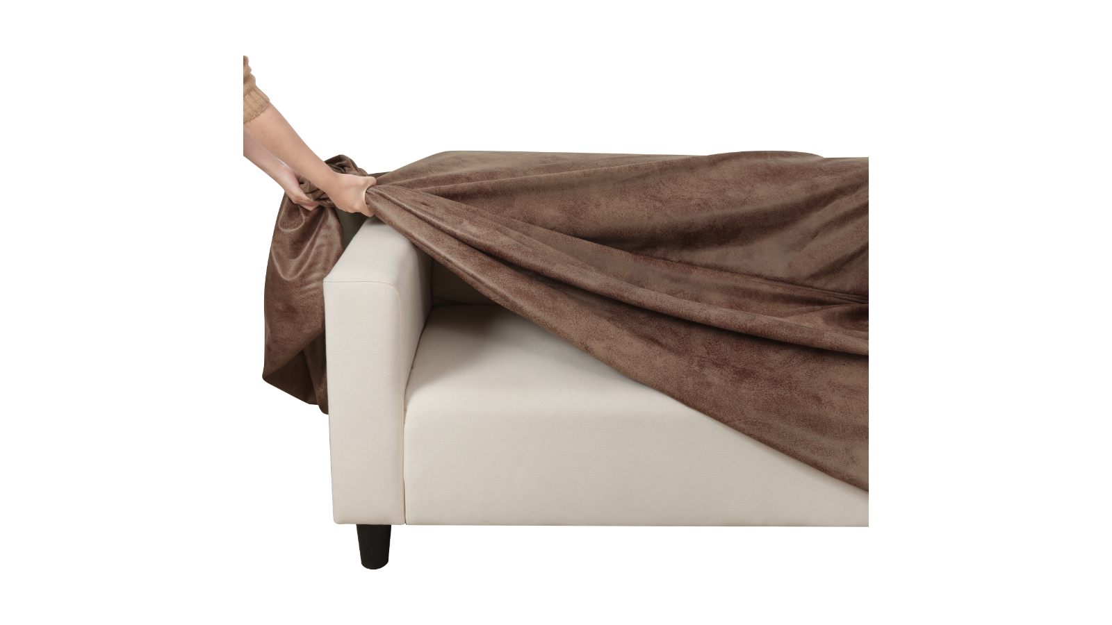 Sherwood Home 3-Seater Faux Leather Light Brown Sofa Cover | Harvey Norman