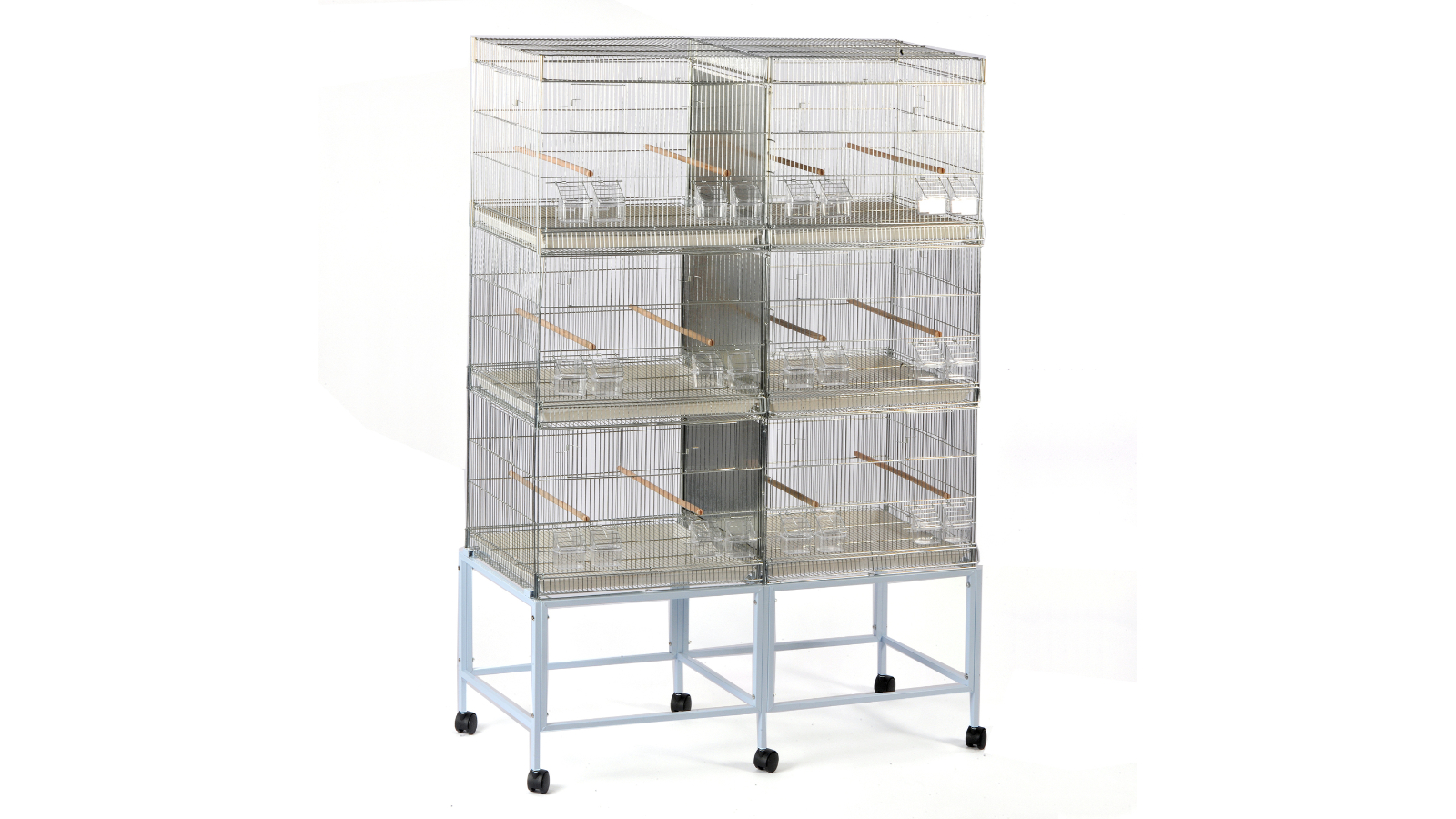 Flyline 6 Piece Breeding Bird Cage on Stand for Canary Parakeet Budgie ...