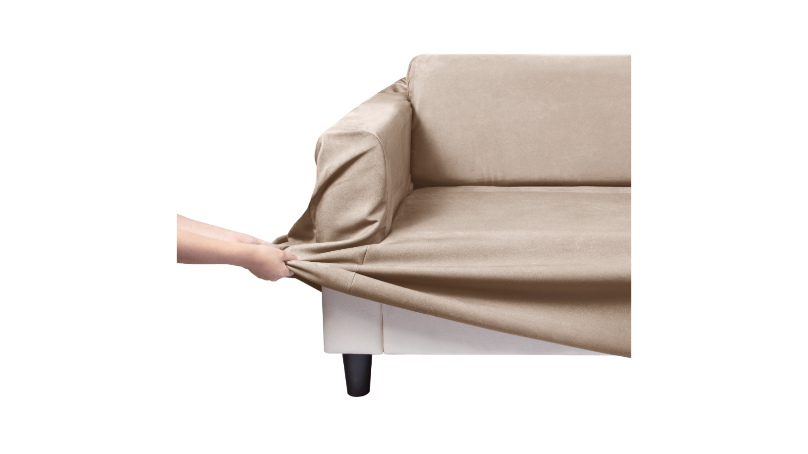 Sherwood Home 2-Seater Faux Suede Cream Sofa Cover | Harvey Norman