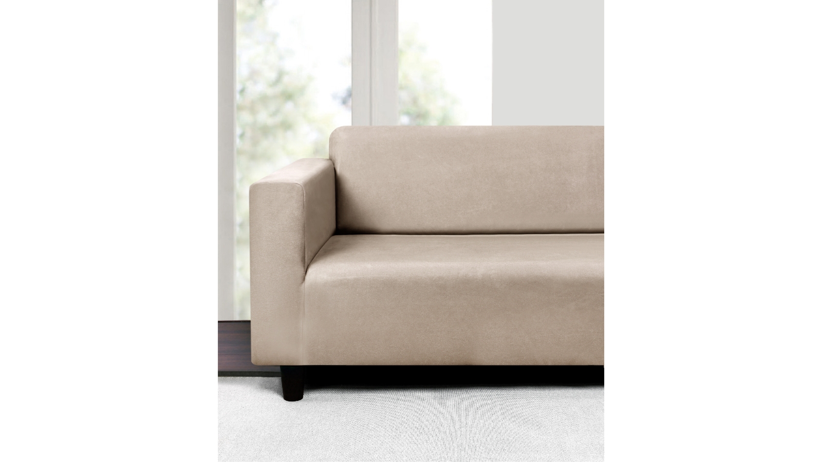 Sherwood Home 2-Seater Faux Suede Cream Sofa Cover | Harvey Norman