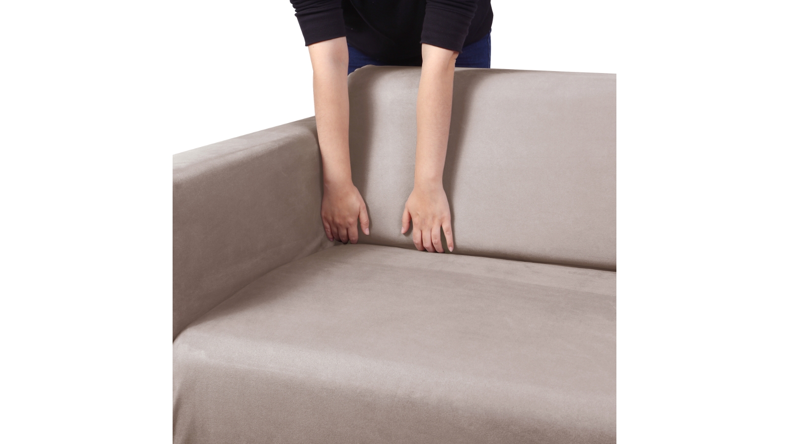 Sherwood Home 2-Seater Faux Suede Cream Sofa Cover | Harvey Norman