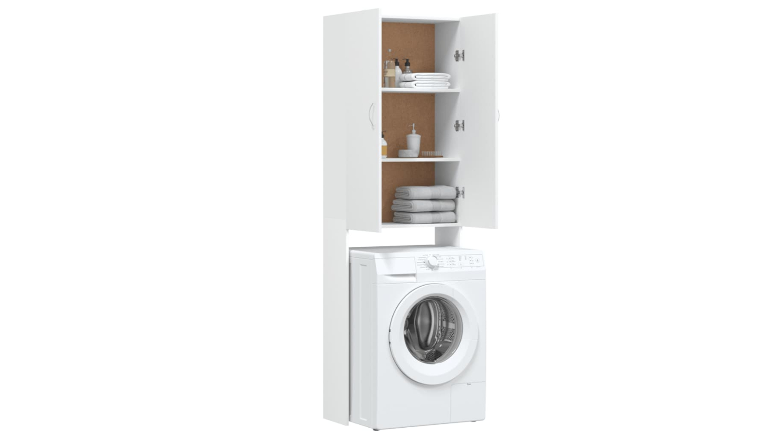 vidaXL 2-Door and 3-Compartment Washing Machine Cabinet - White ...