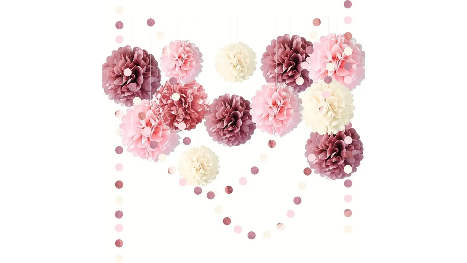 TM 15 Piece Dusty Rose Lotus Root Paper Flower Set - Blush Pink ...