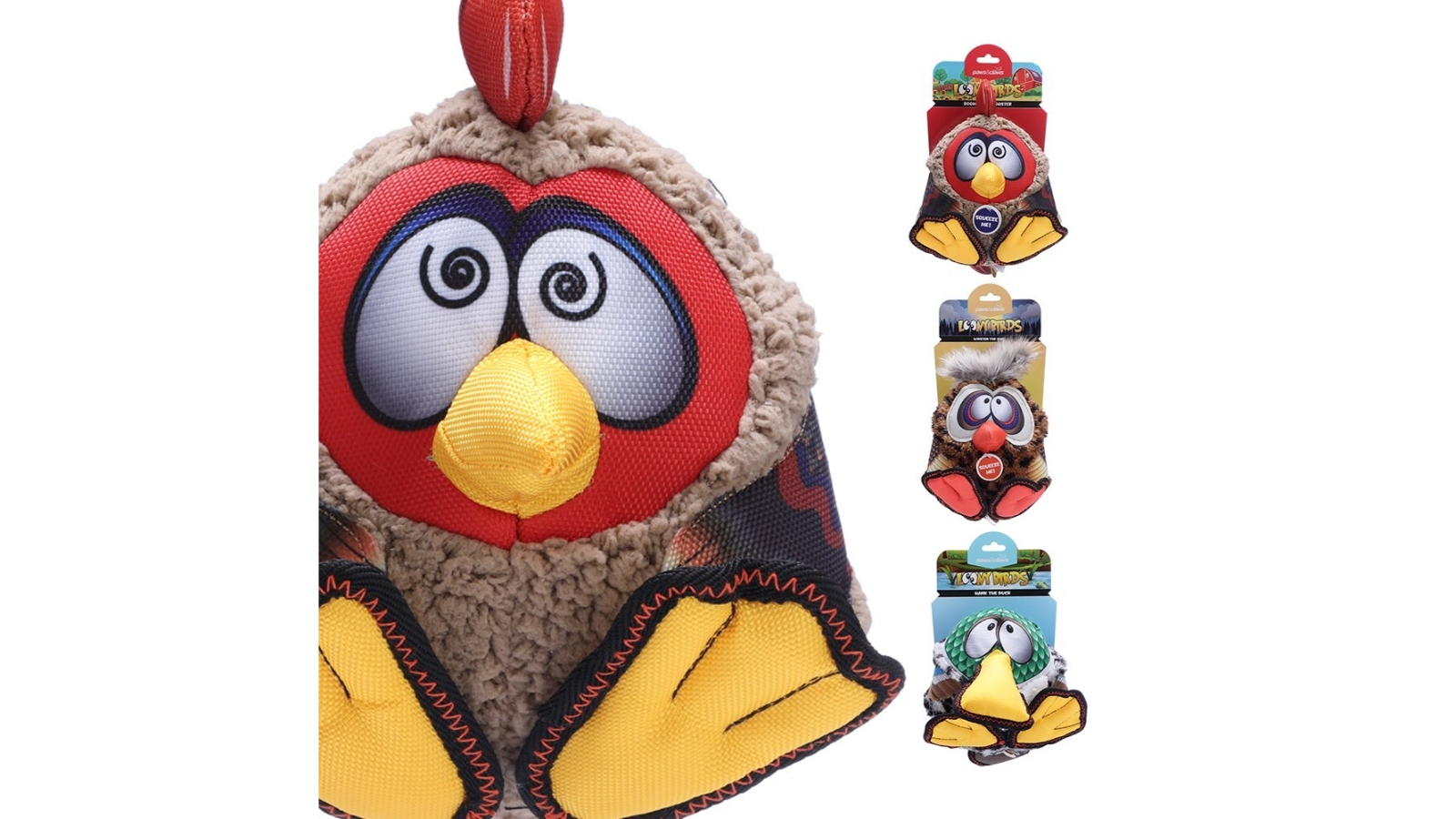 Paws and Claws Assorted 17.5cm Bird Dog Toy - Pack of 2 | Harvey Norman