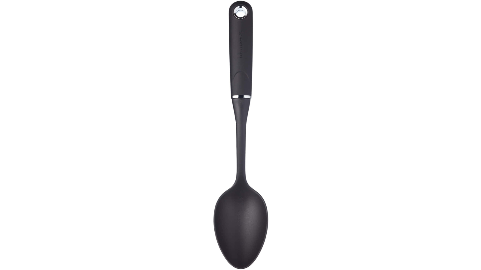 MasterCraft 34.5cm Nylon Soft Grip Cooking Solid Spoon - Black | Harvey Norman